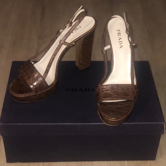 Prada | Shoes | Prada Heels Made From Fine Crocodile Skin | Poshmark